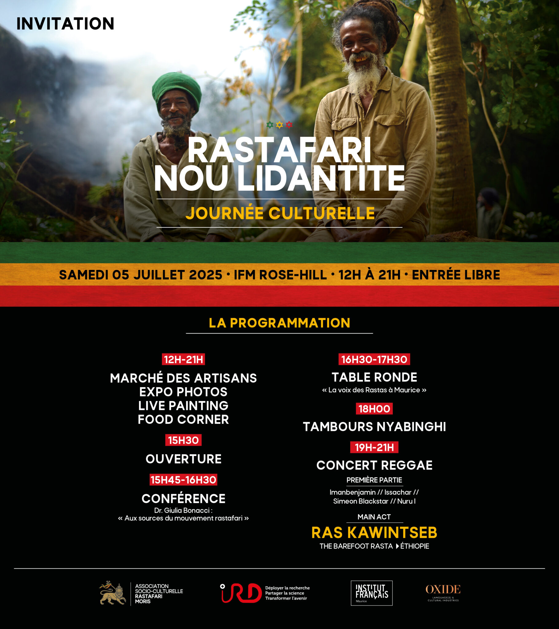 Une journée dédiée à la culture Rastafari à l'IFM ce samedi 05 juillet ...